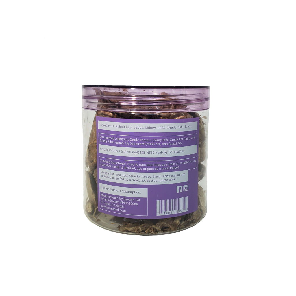 Freeze-Dried Rabbit Organs – SAVAGE CAT FOOD